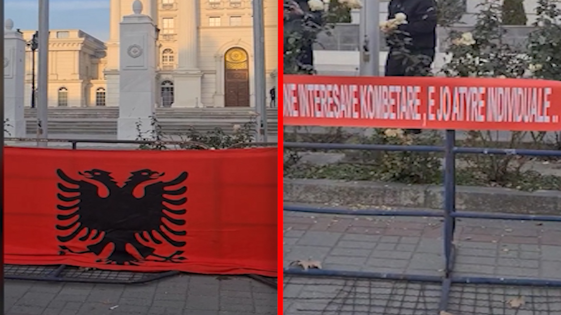 Albanska zastava ispred vlade Severne Makedonije - Telegraf.tv