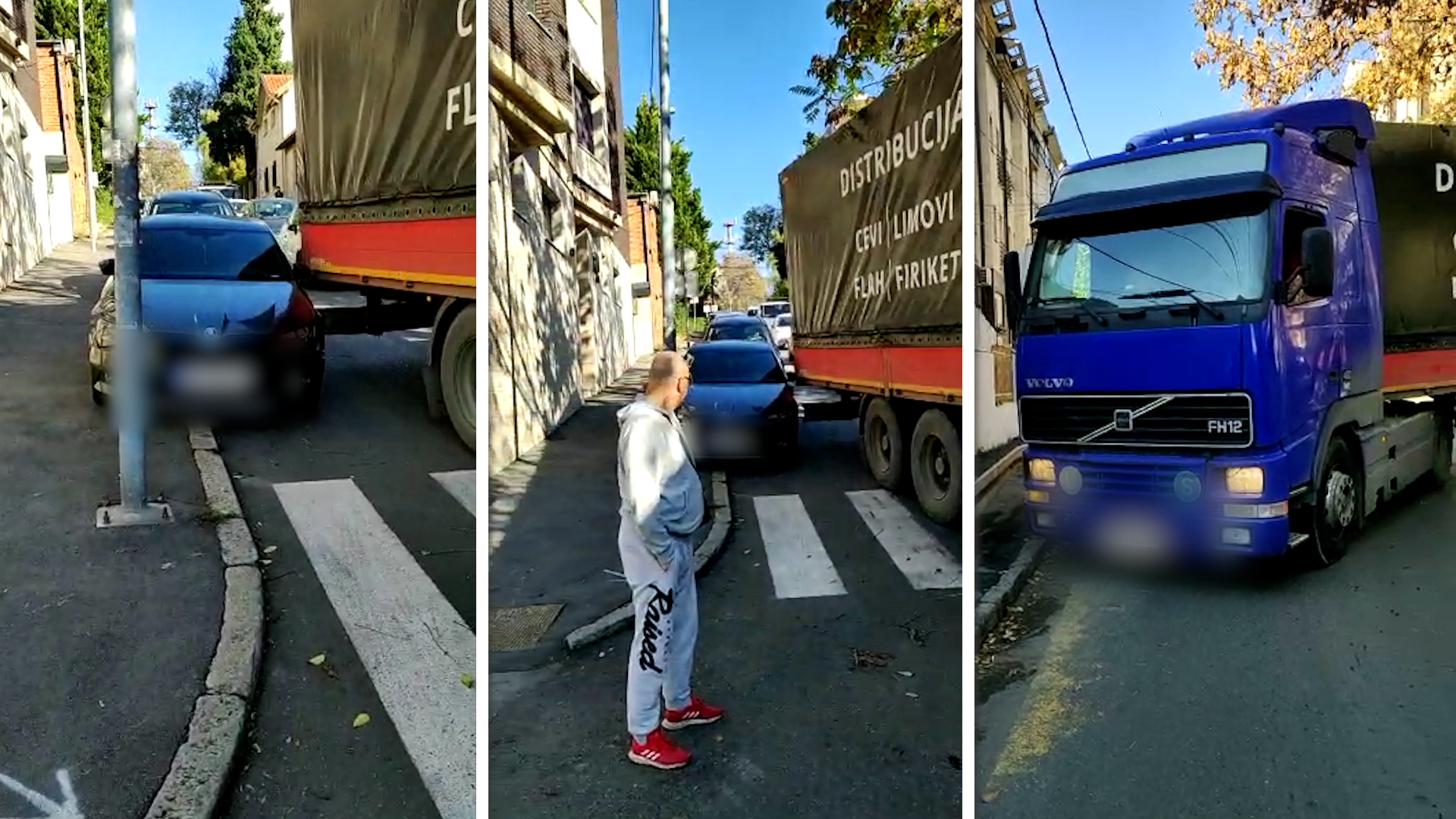Šleper napravio haos na Vračaru: Pokušao da se probije kroz uske ulice ...