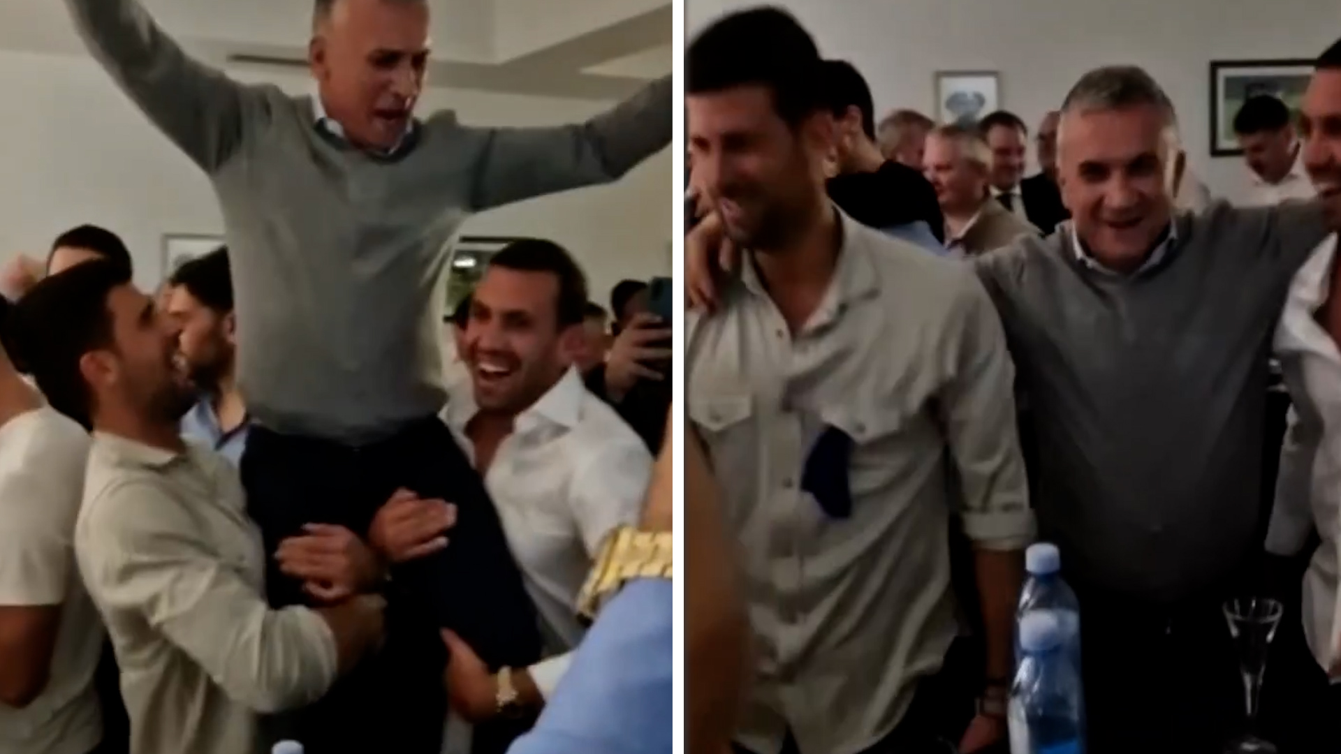 I Srđan Đoković završio na Novakovim rukama: Nole podigao oca tokom ...